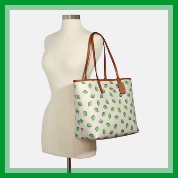 Coach | Bags | Coach Reversible City Tote Purse Bag With Limeprint Nwt ...